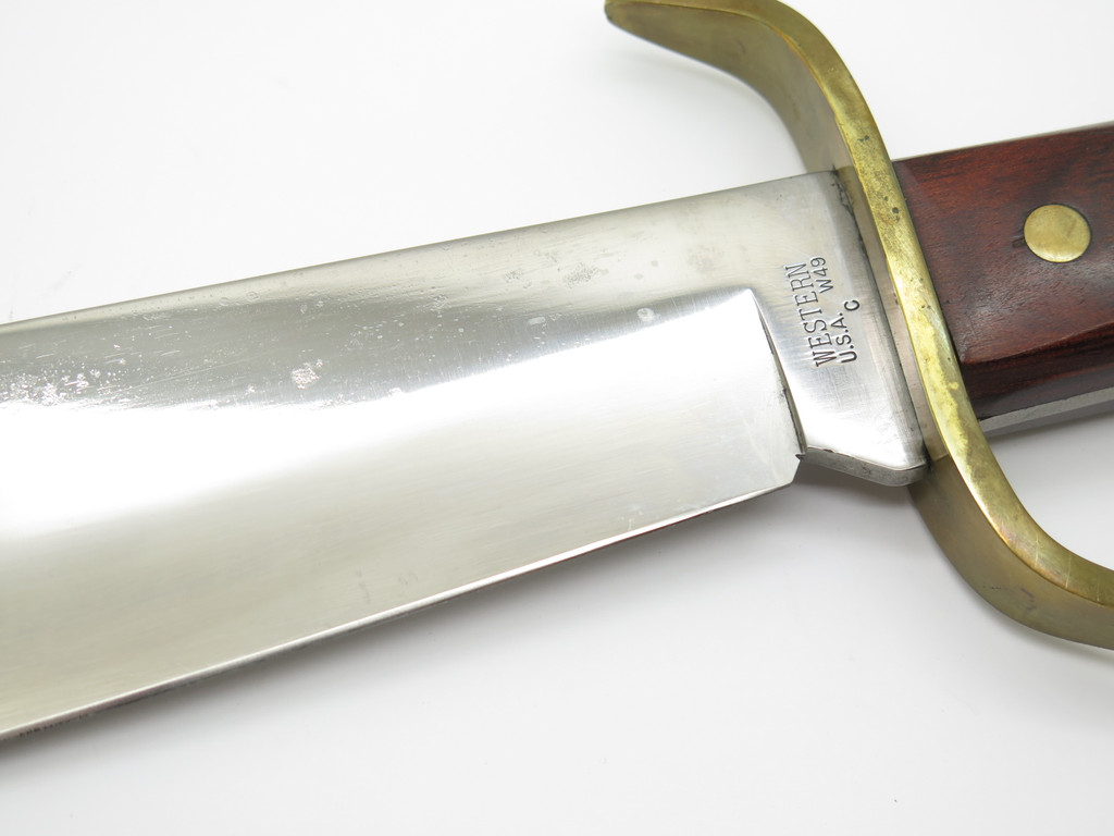 Vintage 1979 Western USA W49 Fixed Blade Survival Bowie Knife & Sheath ...