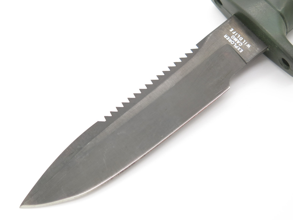 Vtg Explorer Camo Wildlife Fixed 5 1/4" Blade 440 Stainless Survival ...