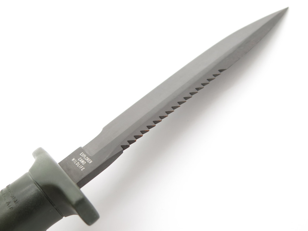 Vtg Explorer Camo Wildlife Fixed 5 1/4" Blade 440 Stainless Survival ...
