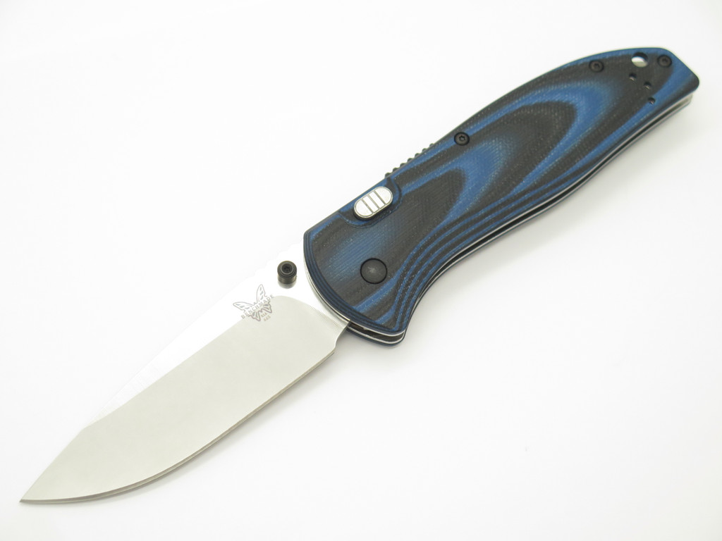 Benchmade 665 APB Blue/black G10 Handle 154CM Folding Pocket Knife ...