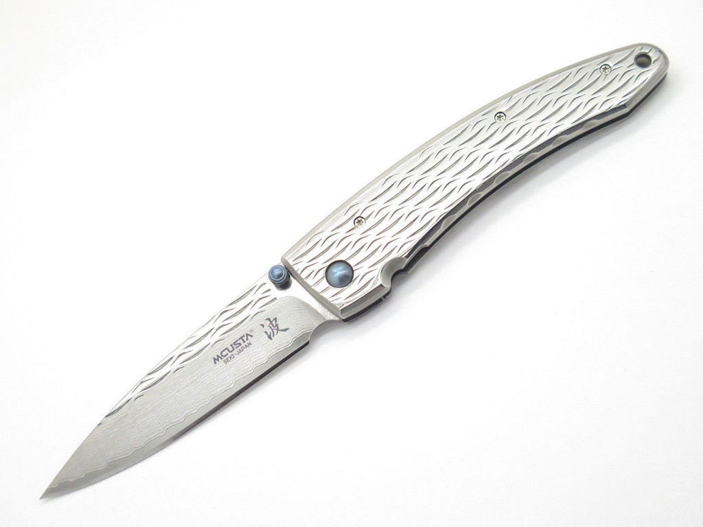 Mcusta Seki Japan Wave MC-0112D VG-10 Damascus Framelock Folding Pocket ...