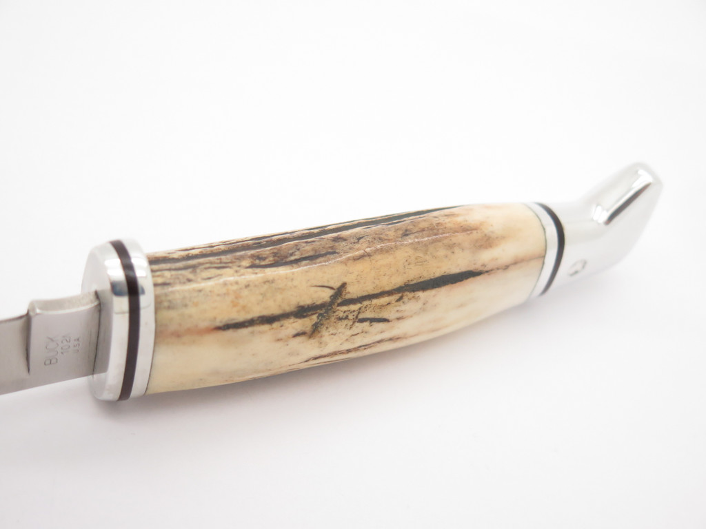 Vintage 1988 Buck 102 Woodsman Stag Fixed Blade Hunting Knife (4 ...