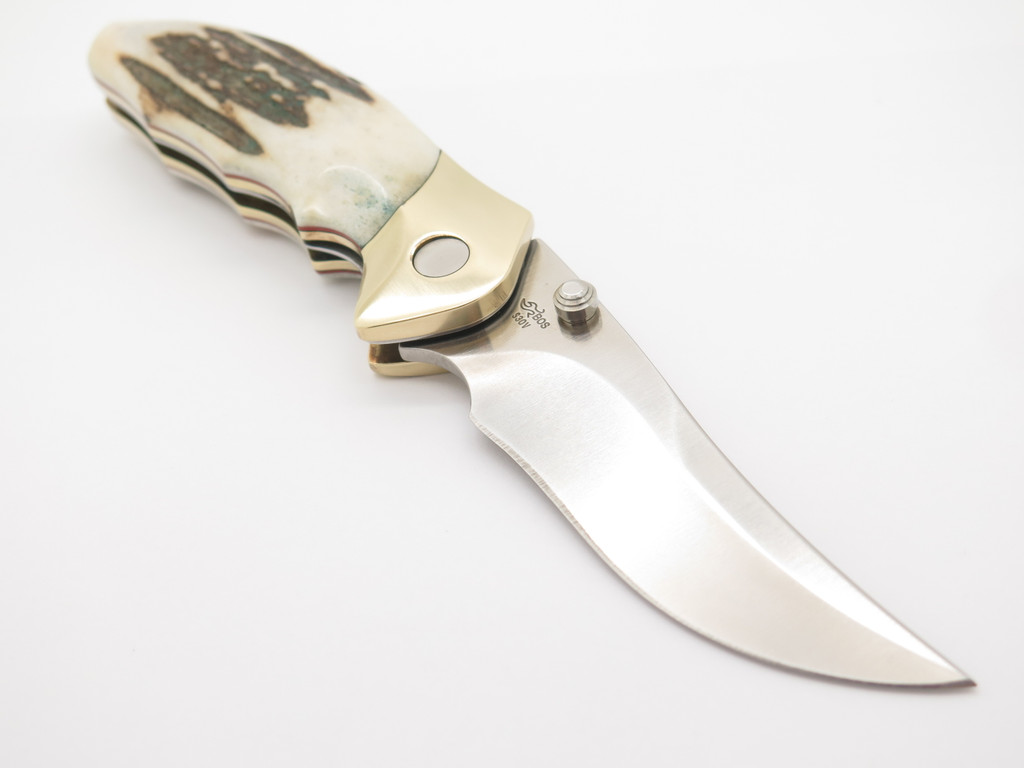 Buck 419 Kalinga Pro S30V Custom Stag Handle Folding Hunter Knife ...