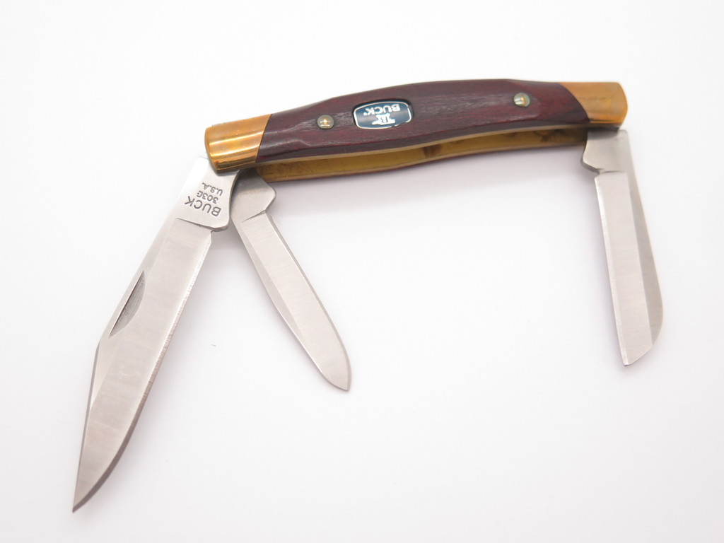 Buck 303 Cadet Rosewood 3 Blade Stockman Folding Pocket Knife Wood ...