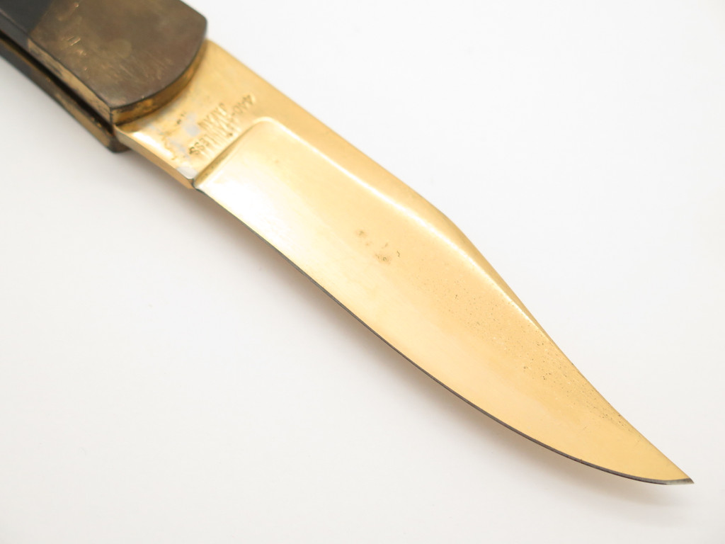 Vtg '80s Explorer Edge Mark Seki Japan 4.8" Brass Folding Hunter ...