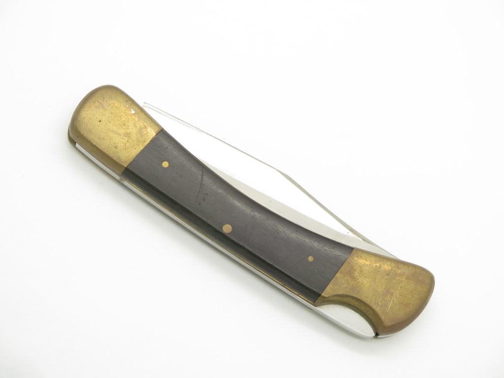 Vintage 1980s Klein 44037 Seki Japan Brass Wood 5" Lockback Folding ...