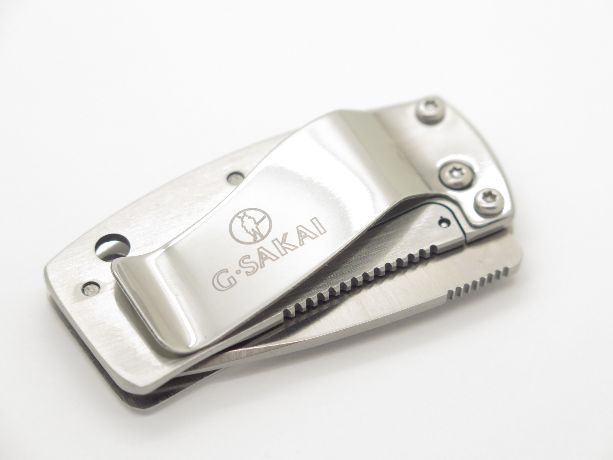G. Sakai Seki Japan Engravable Tanto VG-10 Skull Money Clip Folding ...