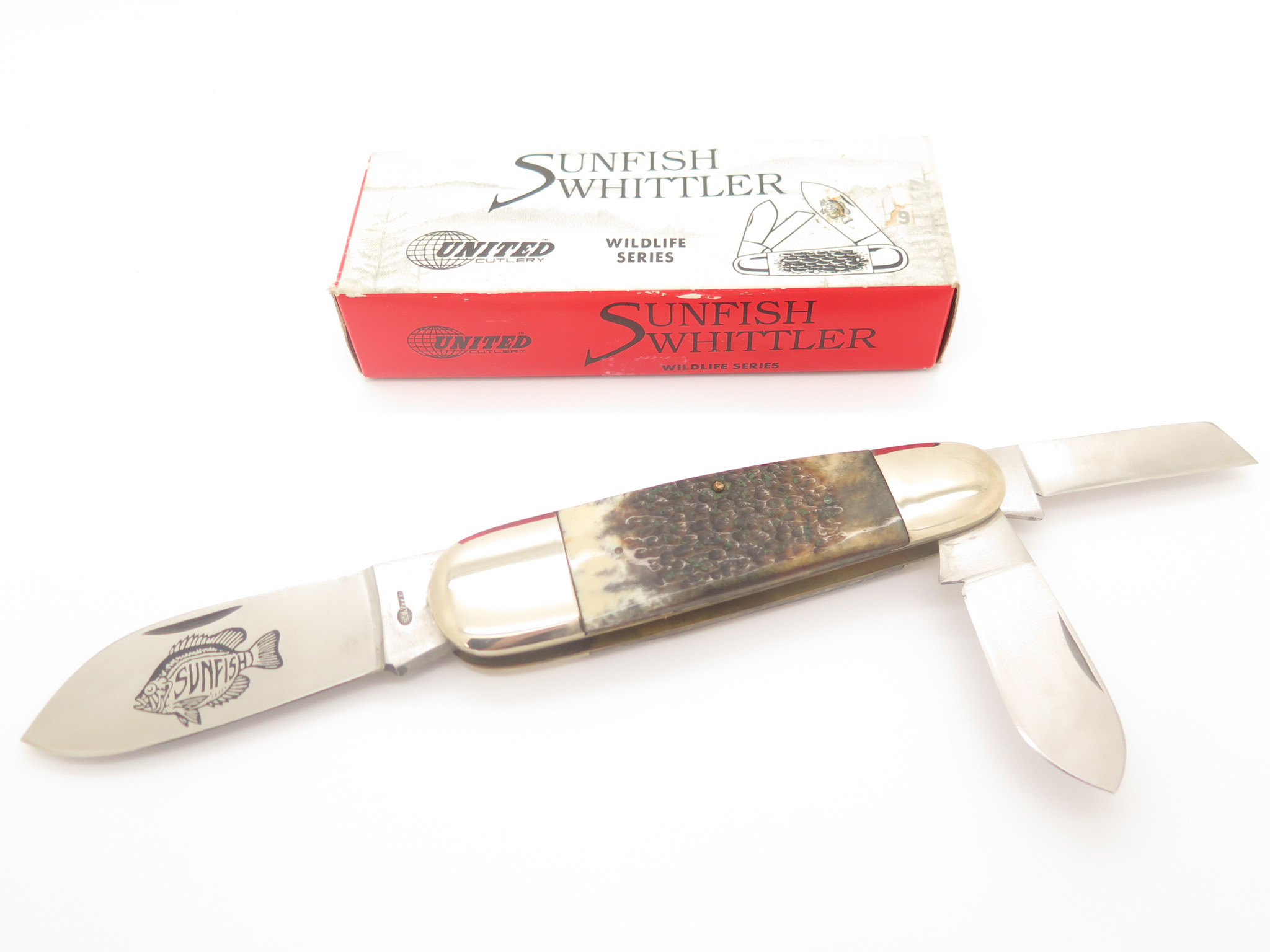Vintage 1980s United Cutlery UC406 Sunfish Whittler Bone Folding Pocket ...
