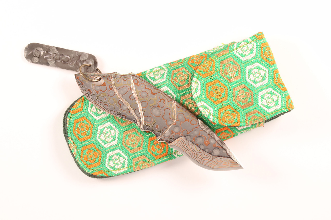 Mcusta Seki Japan 25th Anniversary Mokume Damascus Small Fixed Blade ...