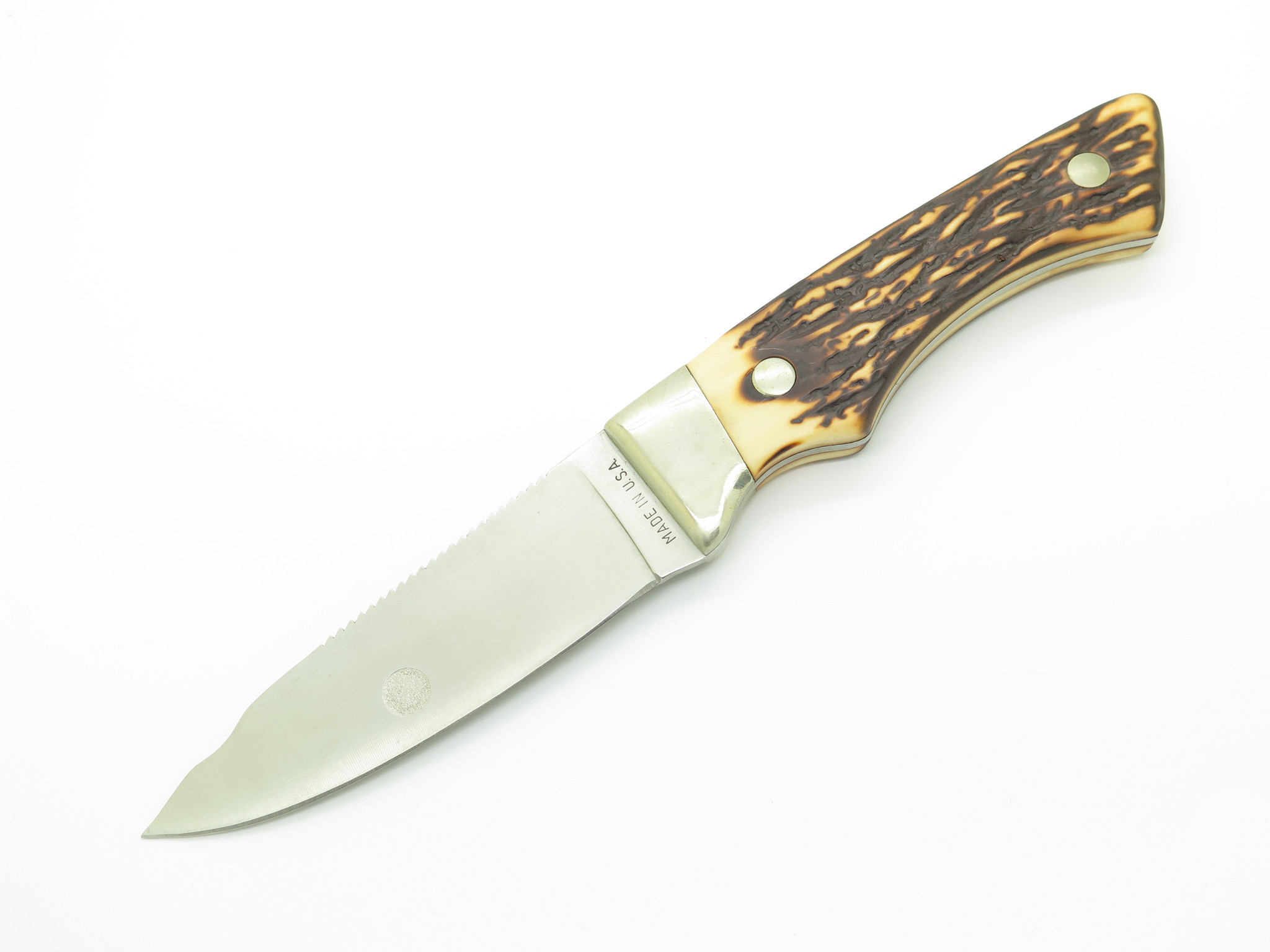 Vintage Remington R6 USA Stag Delrin Handle Fixed Blade Hunting ...