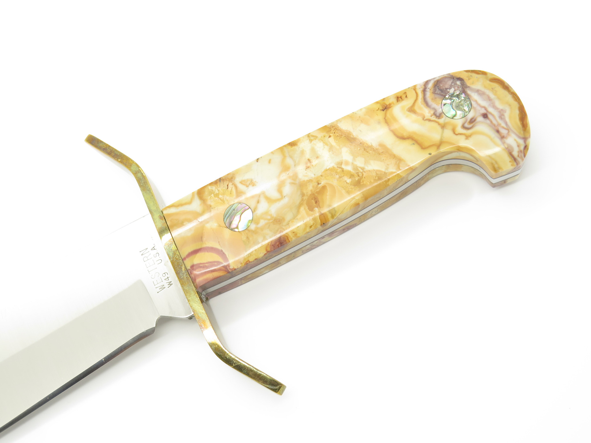 Western Bowie USA W49 2001 Okca Display Award Custom Jasper Stone Fixed ...