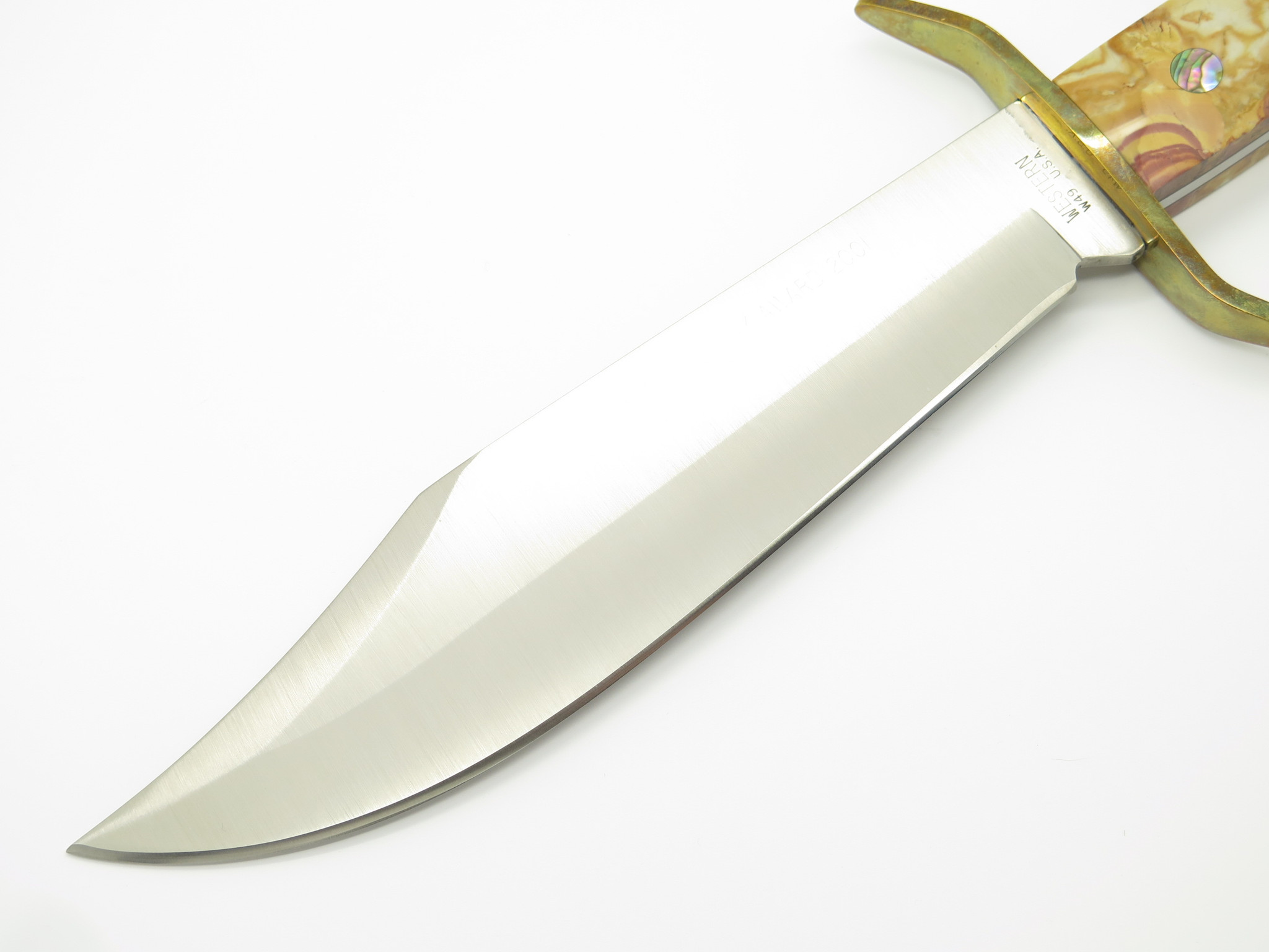 Western Bowie USA W49 2001 Okca Display Award Custom Jasper Stone Fixed ...