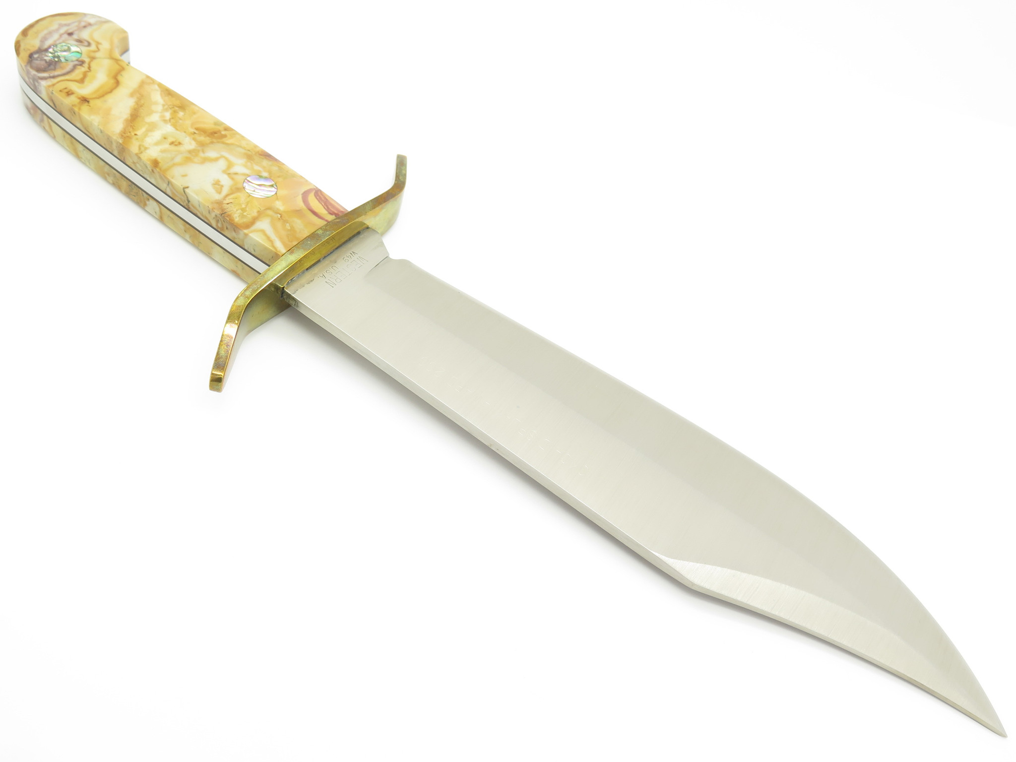Western Bowie USA W49 2001 Okca Display Award Custom Jasper Stone Fixed ...