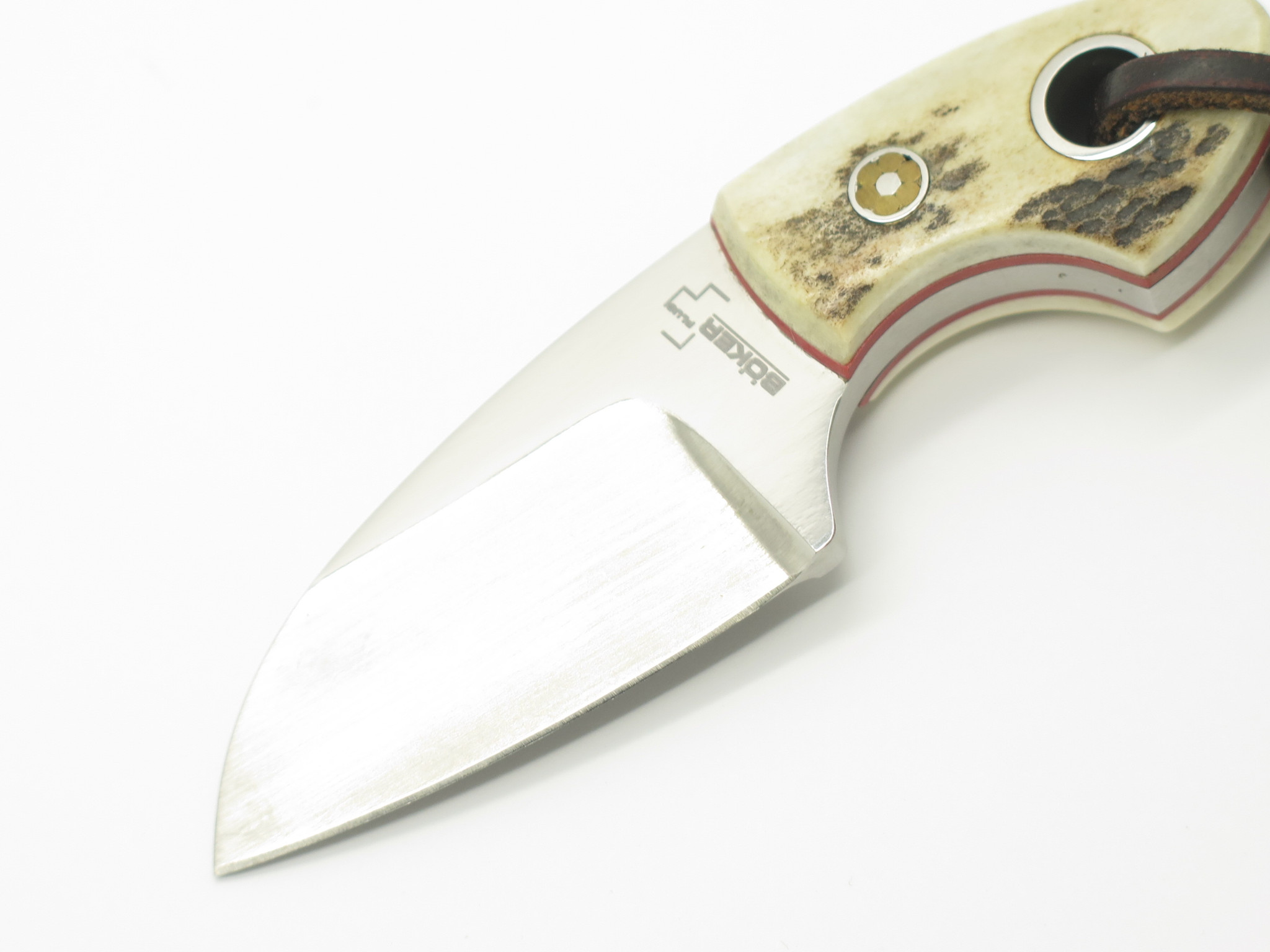 Boker Plus Elegance Vox Gnome Neck Knife Stag 440C Fixed Blade ...