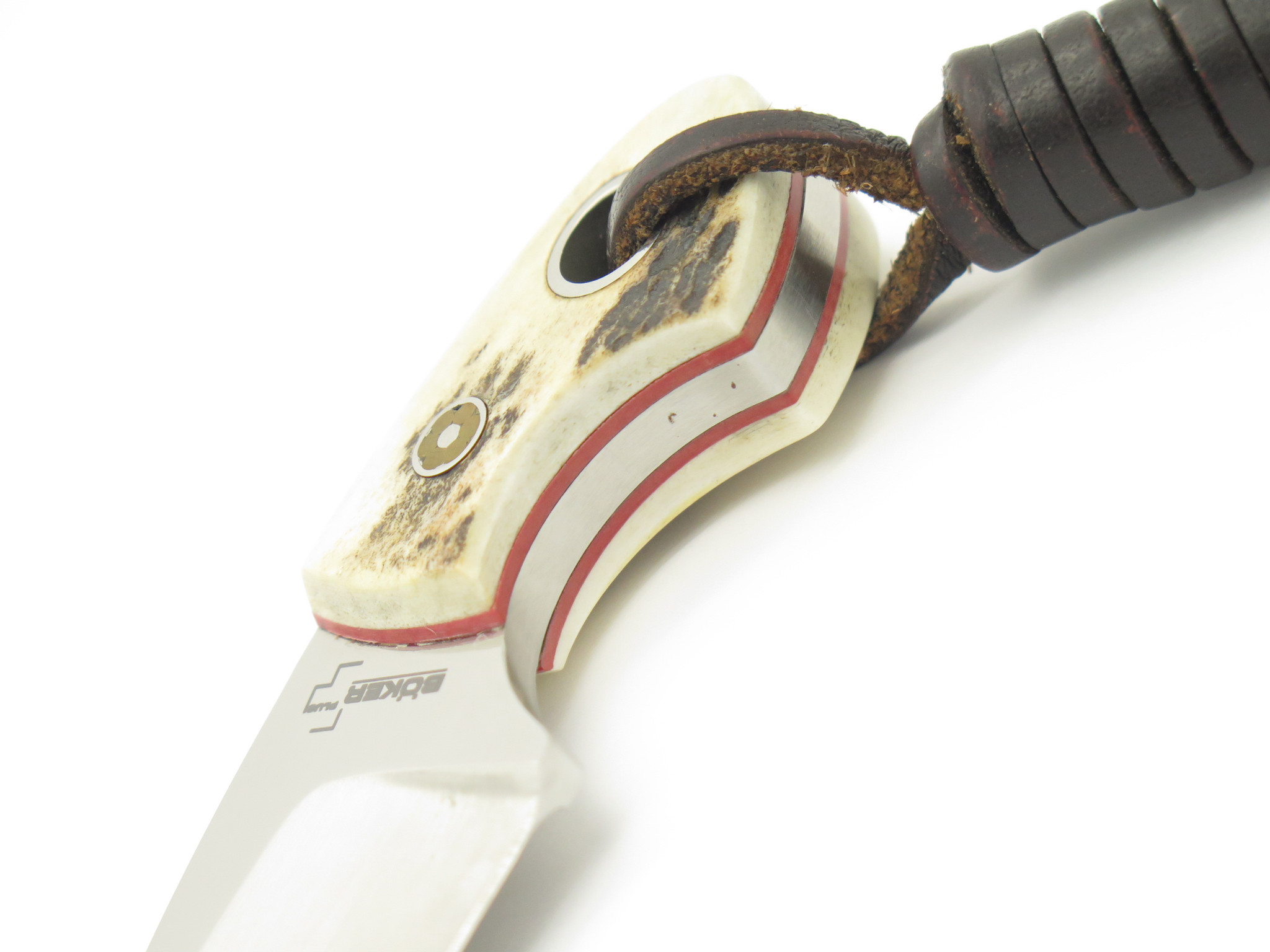 Boker Plus Elegance Vox Gnome Neck Knife Stag 440C Fixed Blade ...