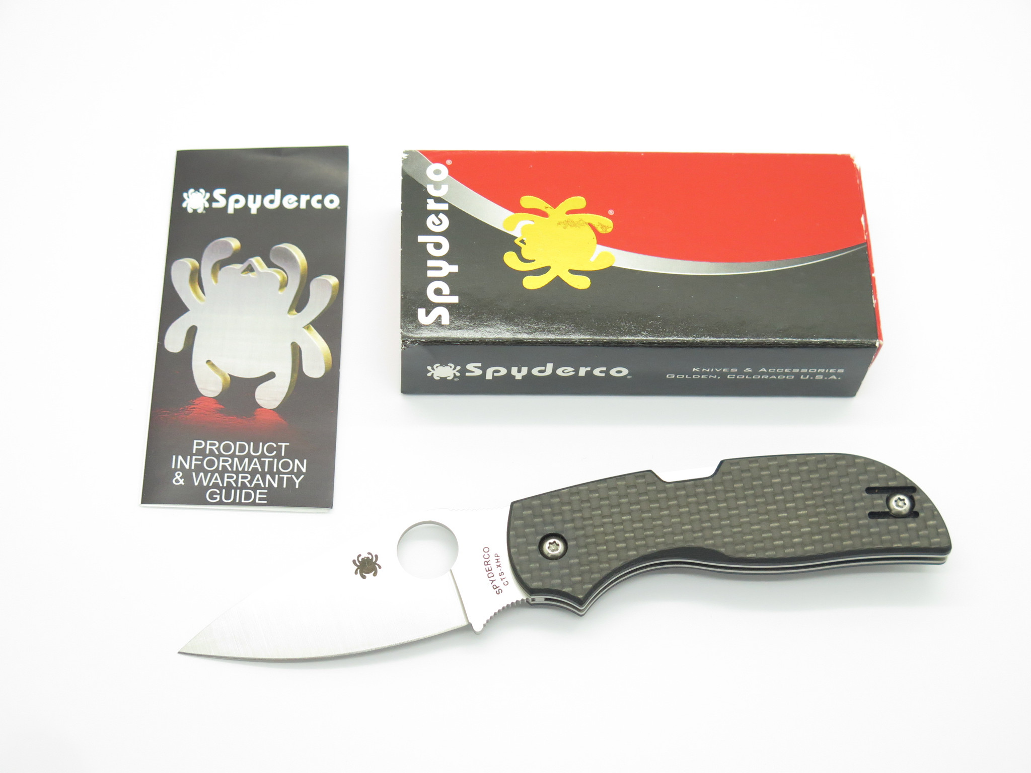 Spyderco Chaparral C152CFP CTS-XHP Carbon Fiber Lockback Folding Pocket ...