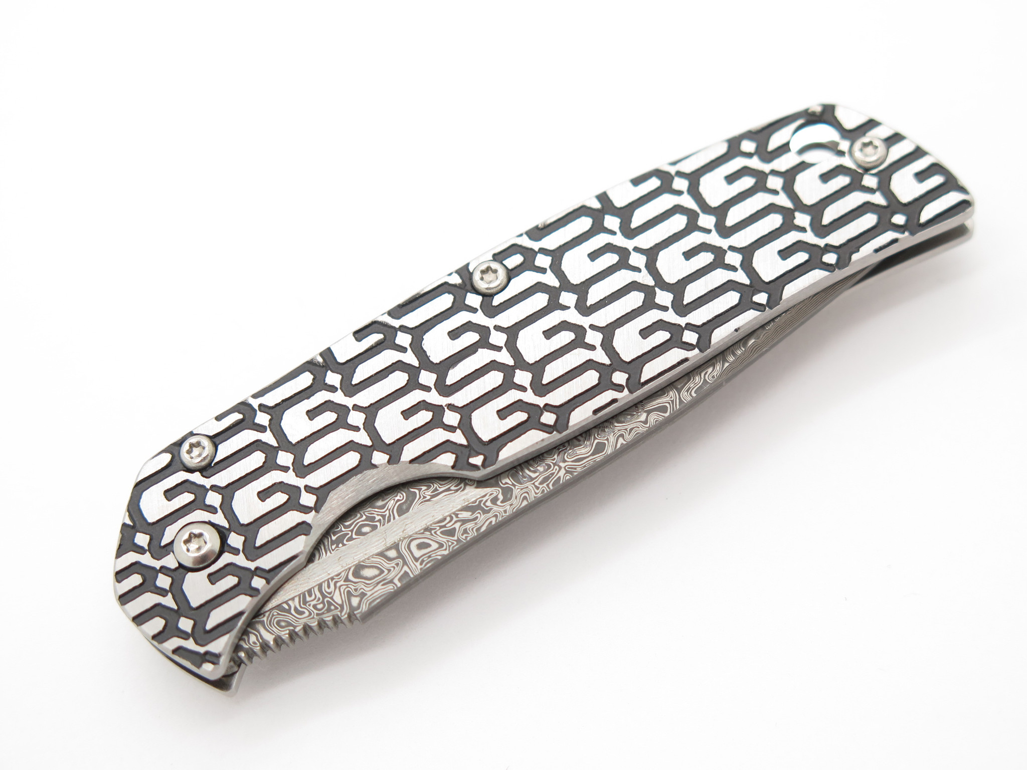 G. Sakai Seki Japan Gentleman Black Decorative & Damascus Folding ...