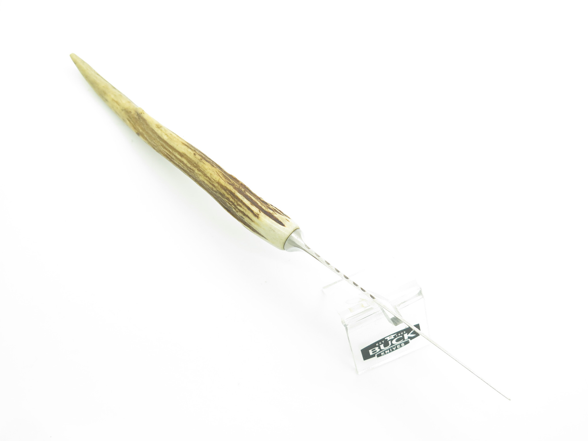 Vtg Indian Ridge Sheffield England 8.25" Stag Handle Fixed Blade ...