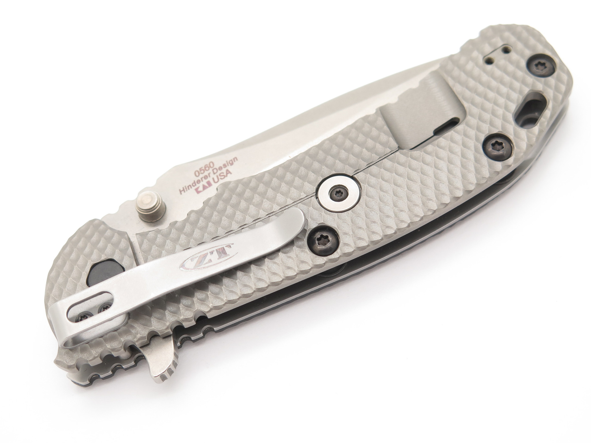 ZT Zero Tolerance 0560 Hinderer Elmax G10 Titanium Framelock Folding ...