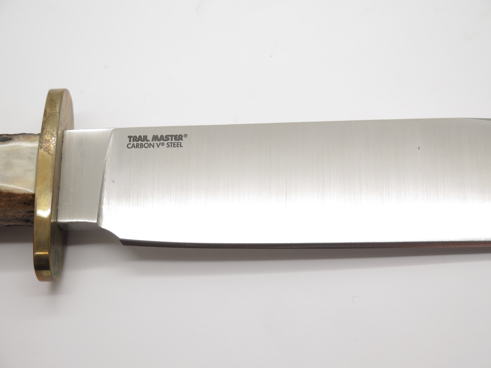 Vintage Cold Steel USA 16S Stag Trail Master Carbon V Fixed Blade Bowie ...
