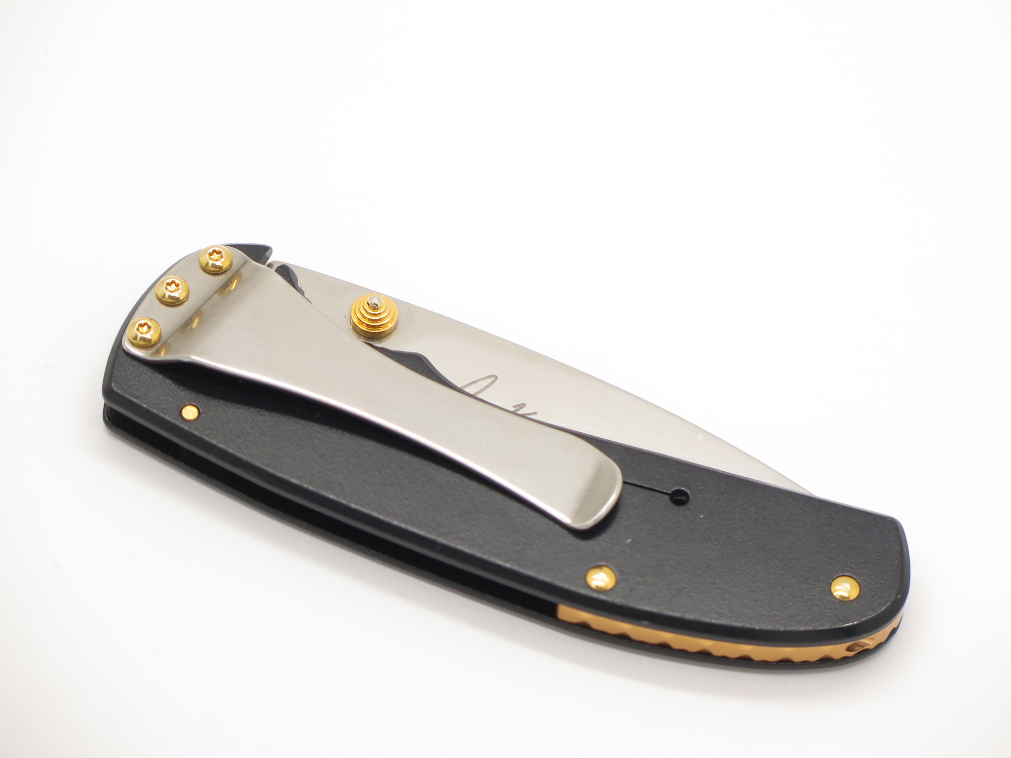 2010s CRKT 1080 Kommer Gold Full Throttle 4" Framelock Folding Pocket ...
