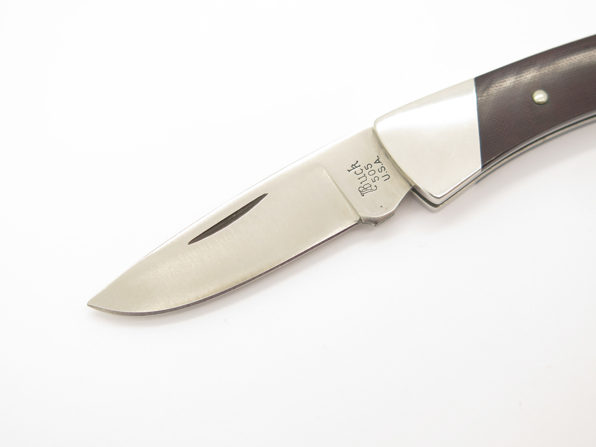 Vintage Script 1970s Buck 505 Knight Micarta Folding Lockback Pocket ...