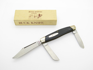 Vintage Pre-Date Code Buck Stockman 301 Black Delrin Handle Folding ...