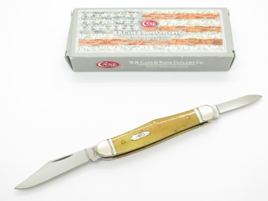 2019 Case XX 6208 Half Whittler Smooth Bone Handle Folding Pocket Knife ...