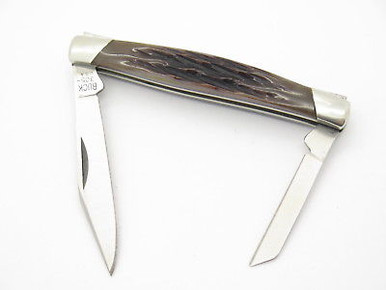 Vtg 1992 Buck 305 Lancer Small 2 Blade Folding Pocket Knife Bone *blem ...
