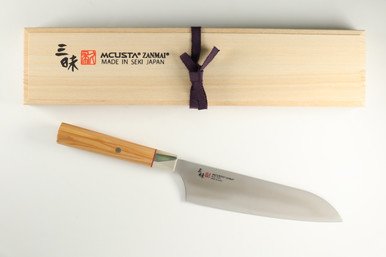 Mcusta Zanmai Beyond Blue Steel Seki Japan Santoku 180mm Kitchen Cutlery Knife - ePrague, LLC