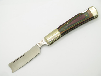 Vtg 1980s Frost Razor Seki Japan 4" Wood Handle Lockback Folding Pocket ...