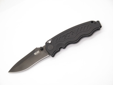 Vtg SOG Zoom Mini 4.12" Black Aluminum Assisted Folding Pocket Knife ...