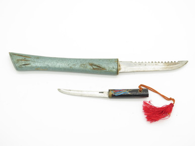 Vintage Japan Floating Fish Fillet & Tanto Fixed Blade Knife (Lot of 2 ...
