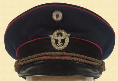 GERMAN WW2 FIRE POLICE VISOR HAT - M2726 - Simpson Ltd