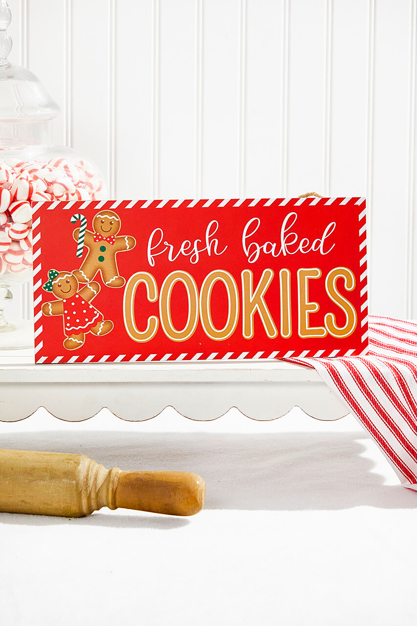 12.5"L x 6"H "Fresh Baked Cookies" Sign - Decorator's Warehouse