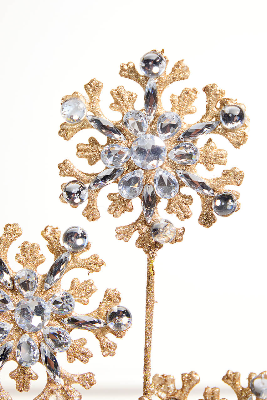 32" Champagne Snowflake Spray - Decorator's Warehouse