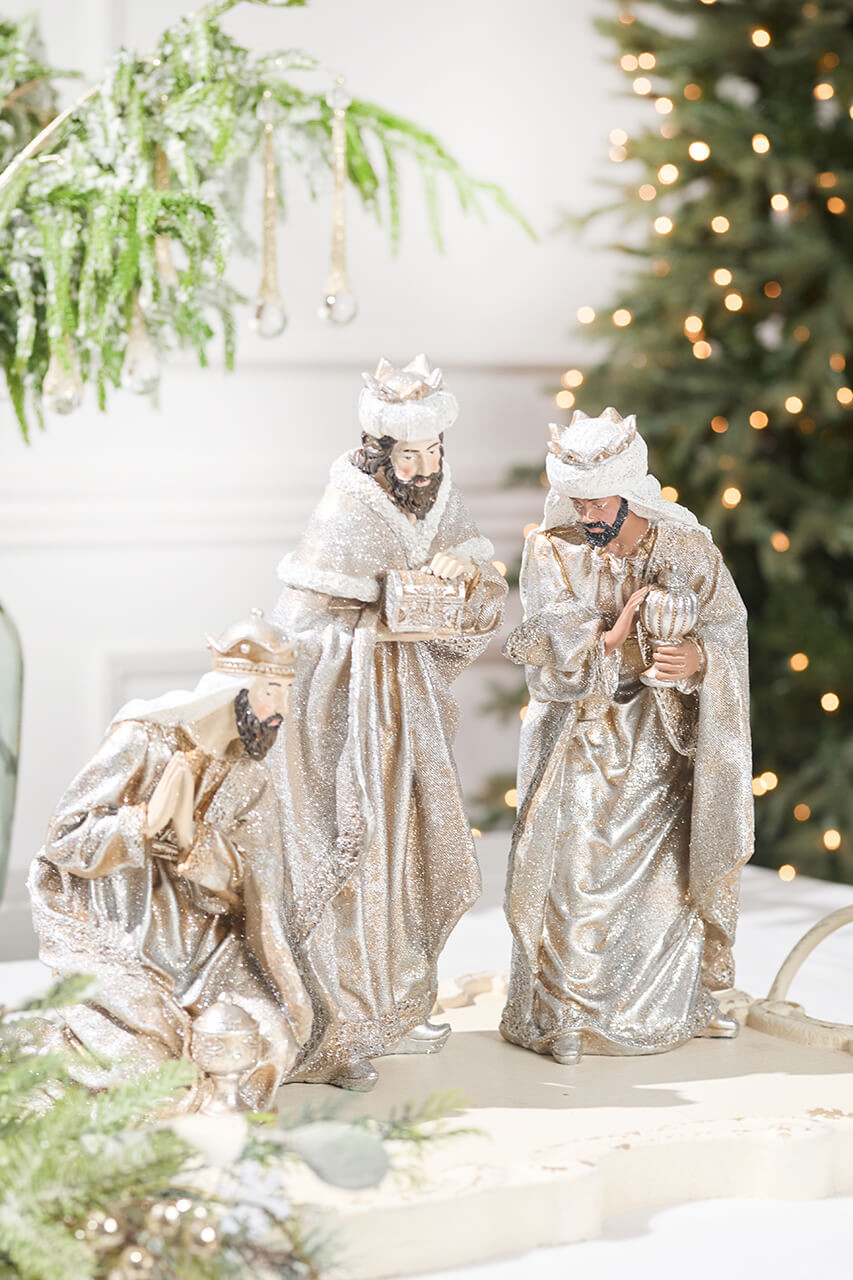 16" Resin Renaissance Three Kings with Animals - Set of 3 - Decorator's ...