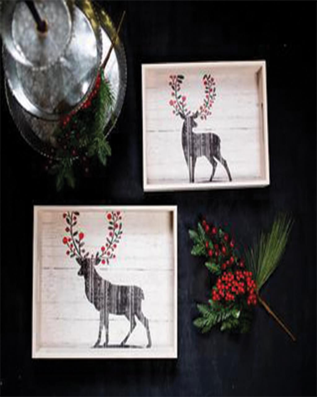 Reindeer Trays - Set of 2 - Decorator's Warehouse