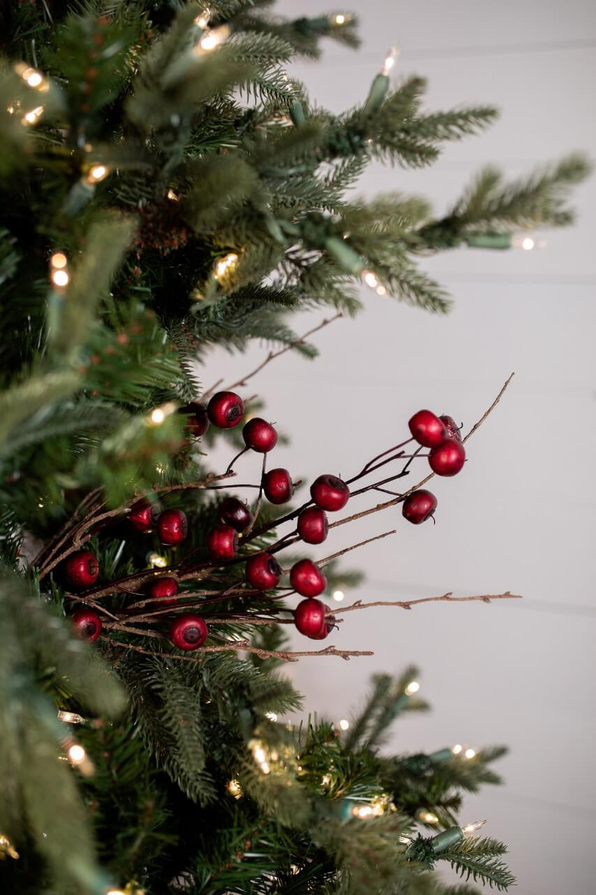 40” Iced Twig Christmas Sprays - Cardinal Christmas Sprays