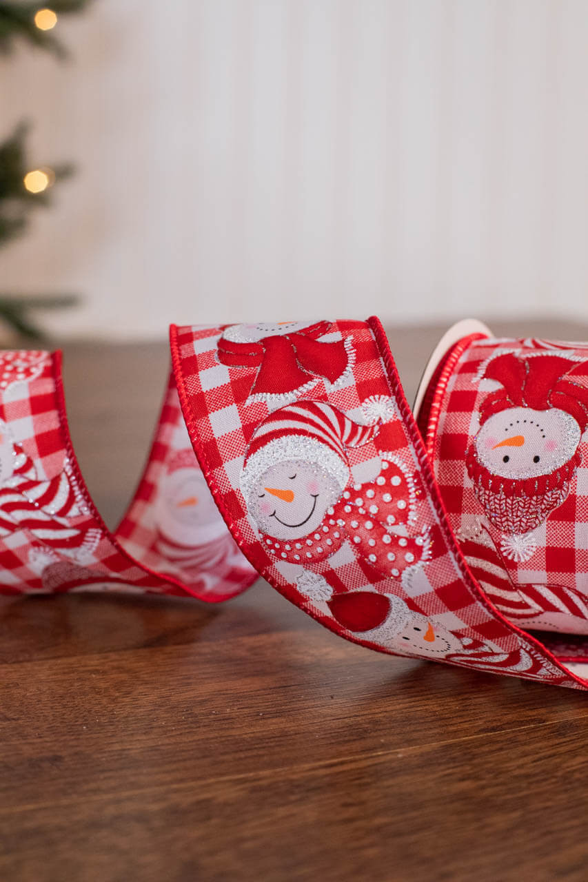 2.5” x 10 Yard Pink Check Gingerbread Ribbon - Decorator's Warehouse