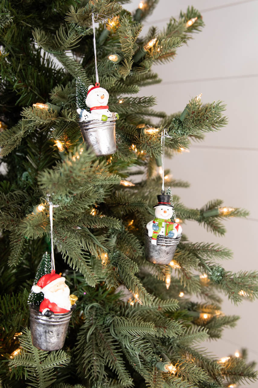 3.5” Resin Santa Ornament - Cranberry Christmas Tree Ornaments
