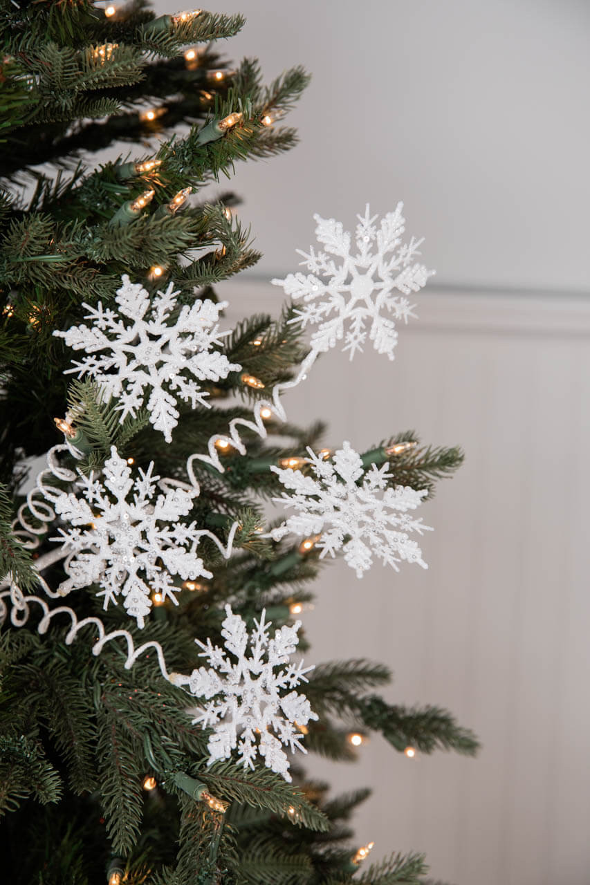 24” Red and White Snowflake Stem - Decorator's Warehouse