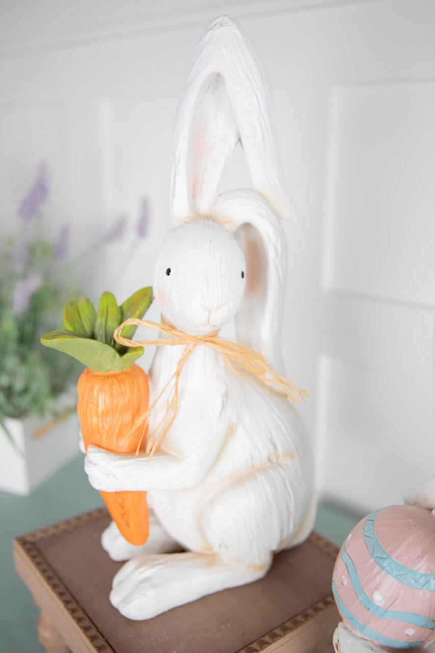 16” Resin Easter Bunny Figurine - Decorator's Warehouse