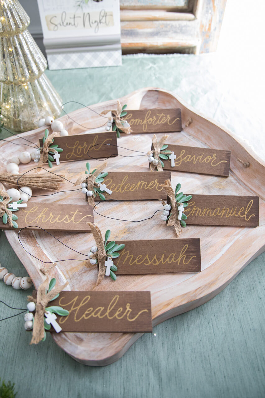 6" Natural Wood Cross Ornament