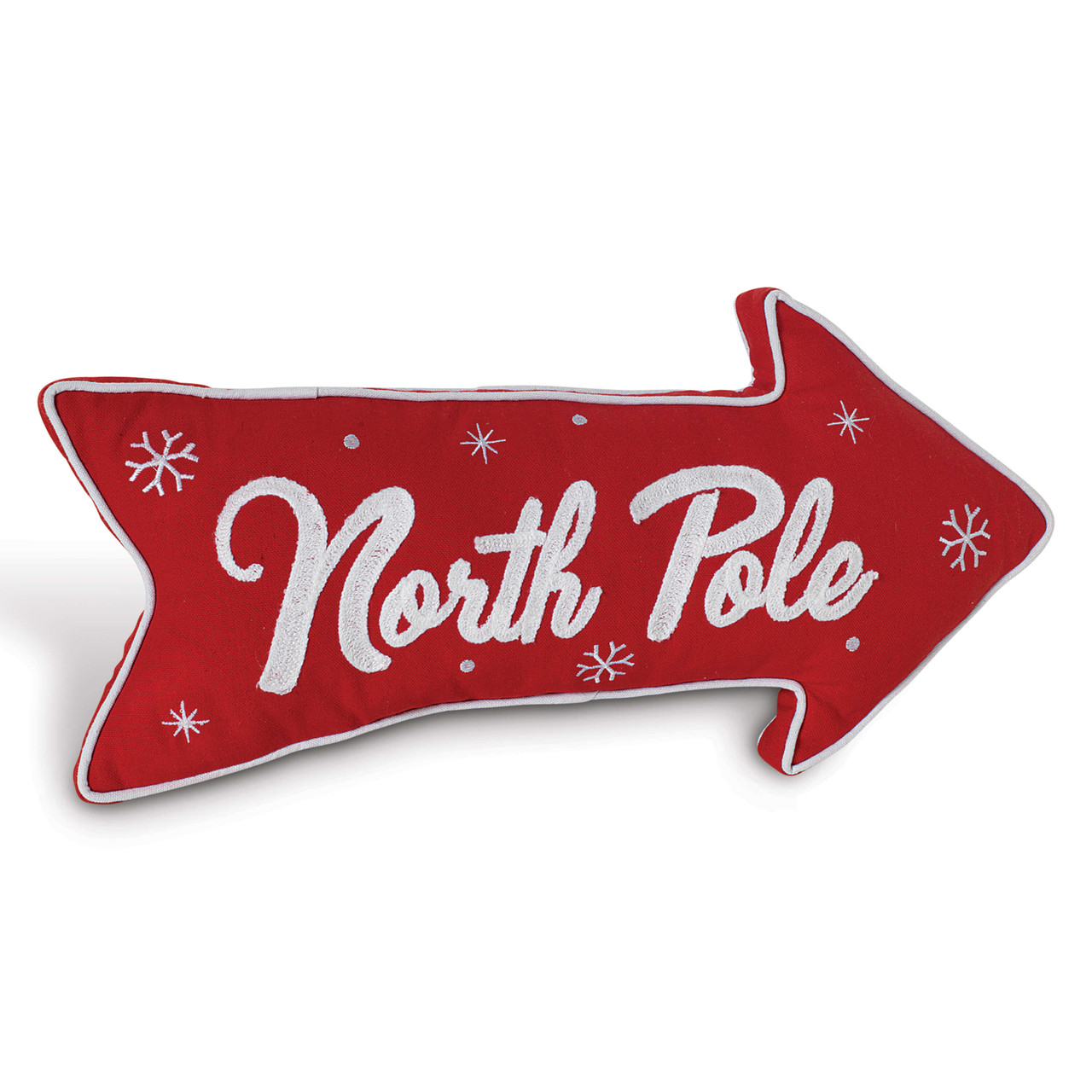 21" Fabric North Pole Arrow Pillow - Decorator's Warehouse