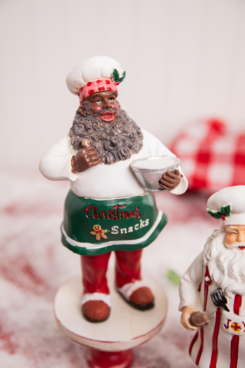 8" Resin Holiday Chef Santa - Decorator's Warehouse