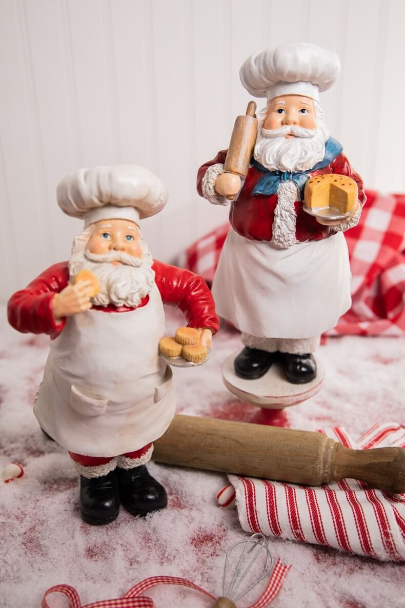 12" Resin Holiday Chef Santa - Decorator's Warehouse