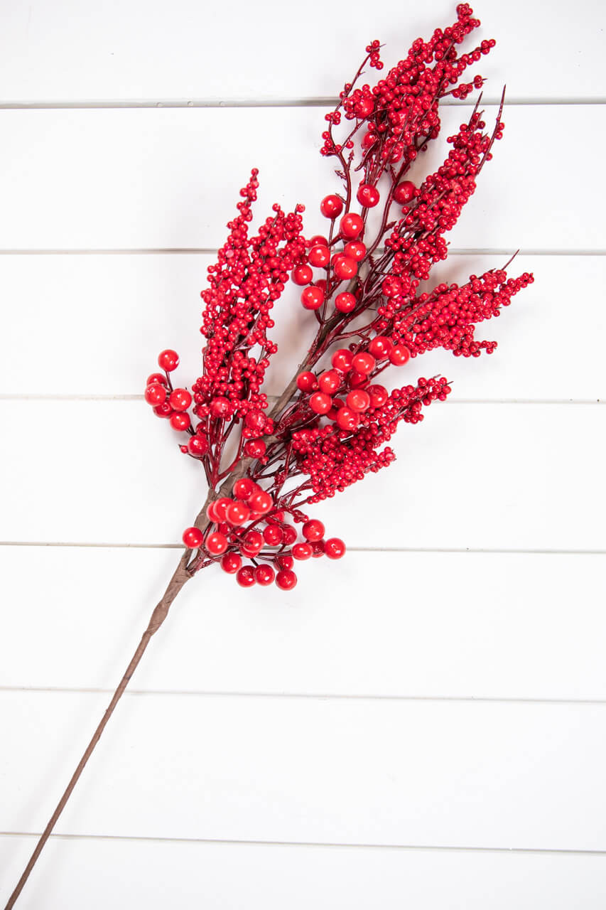 33” Red Berry Spray - Decorator's Warehouse