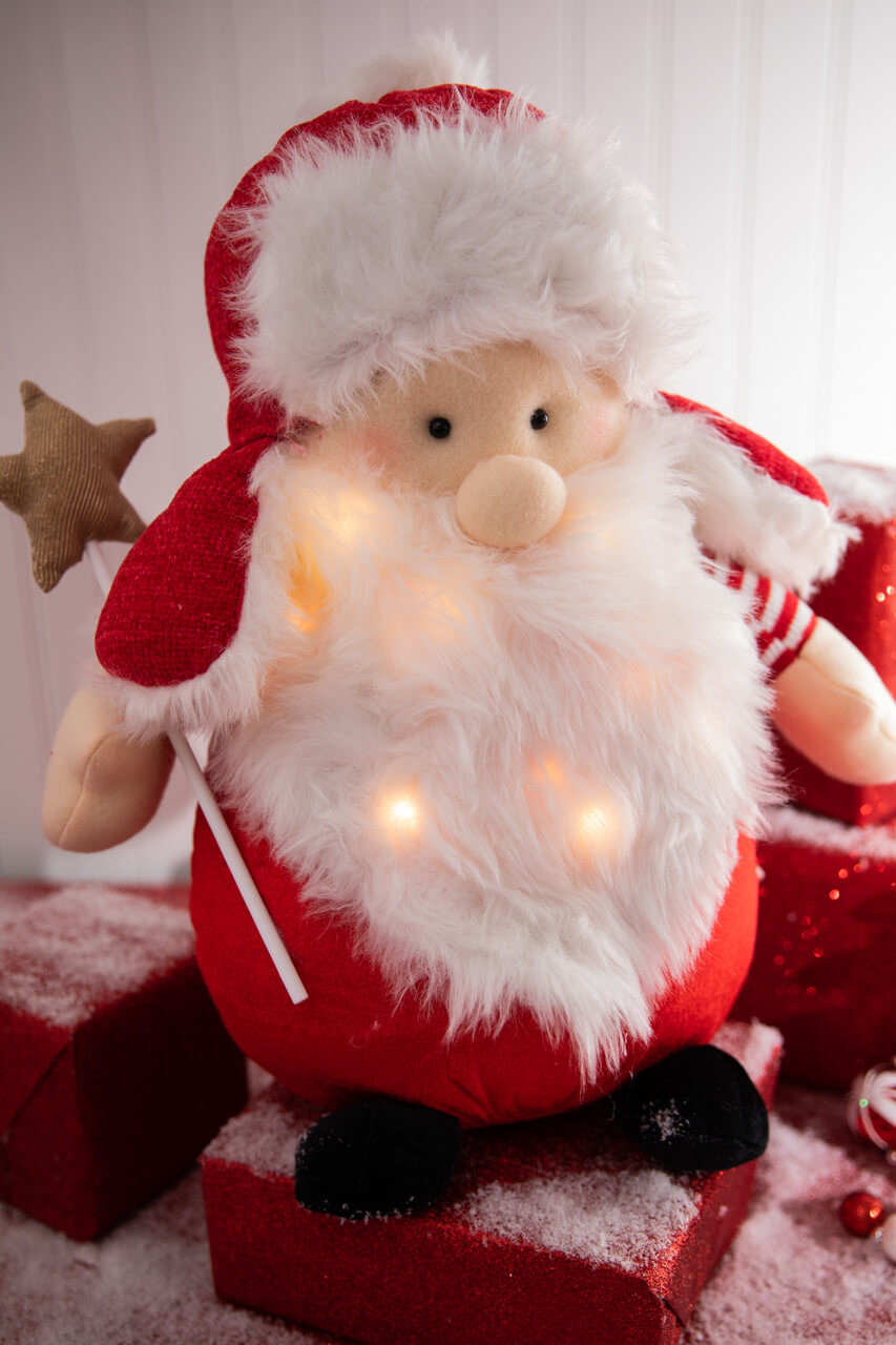 18” Battery Operated Light Up Santa Figure - Decorator's Warehouse
