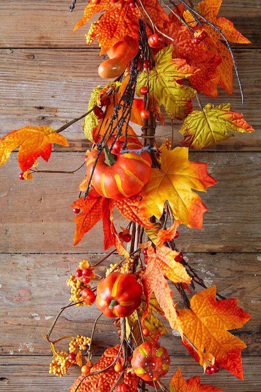 5' Pumpkin Bittersweet Fall Garland - Decorator's Warehouse